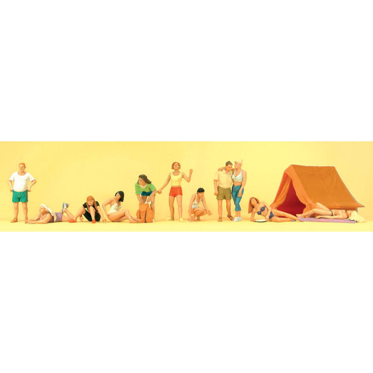 Preiser H0 10538 Figuren op de camping - Modeltreinshop